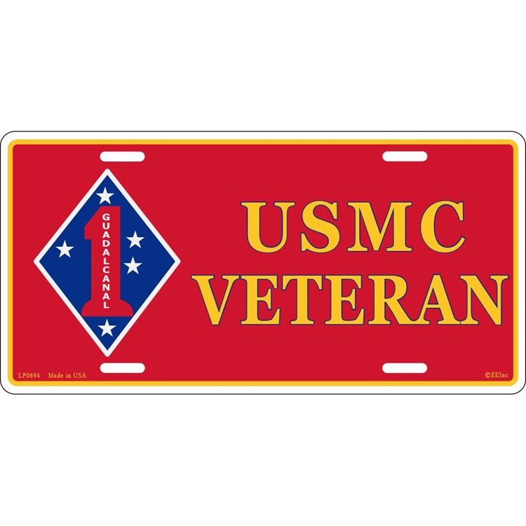USMC 1st Division License Plate - Devil Dog Depot