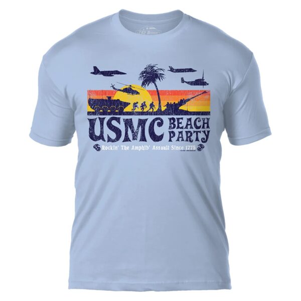 US Marine Corps Beach Party Light Blue Shirt: USMC T-Shirt