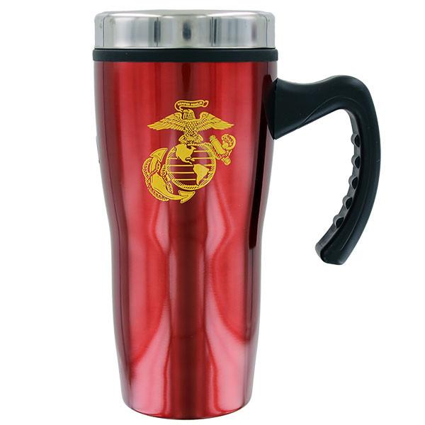 Eagle Globe & Anchor Red Travel Mug - Devil Dog Depot