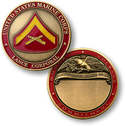 Lance Corporal "Honor, Courage, Commitment" Marine Corps Coin - Devil ...