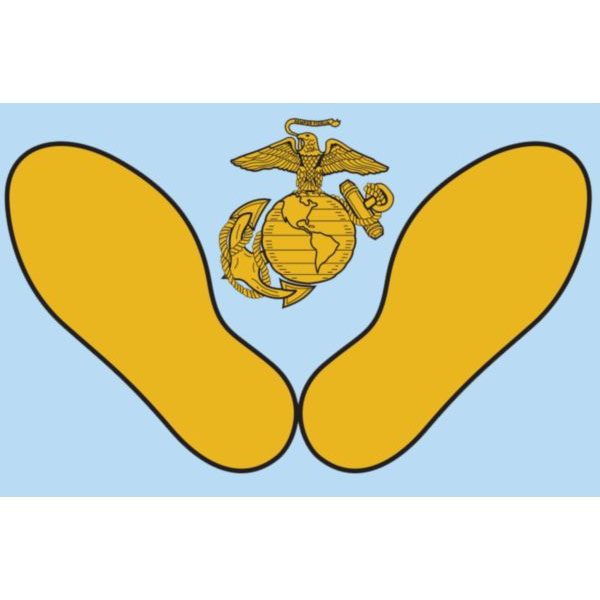 USMC Yellow Foot Prints Decal - Devil Dog Depot