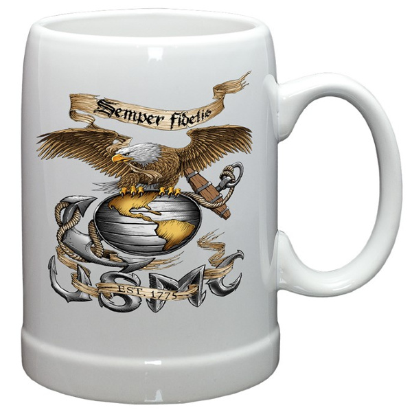 Semper Fidelis USMC Est. 1775 20 ounce Coffee Mug - Devil Dog Depot