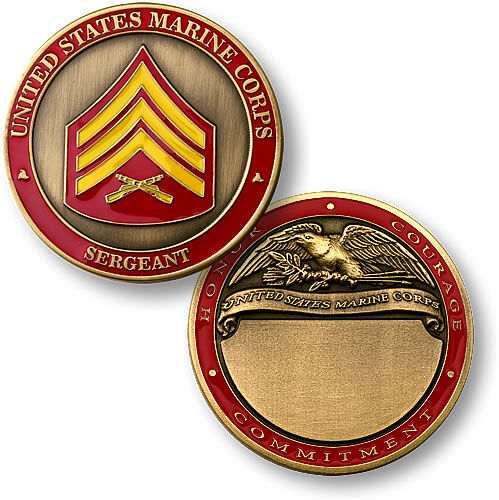 USMC Sergeant "Honor Courage Commitment" Challenge Coin - Devil Dog Depot
