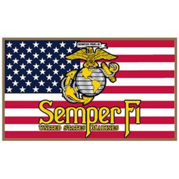 Marine Corps Semper Fi & American Flag Pin - Devil Dog Depot