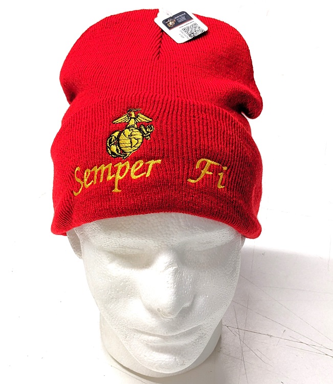 USMC Red Semper Fi & EGA Watch Cap - Devil Dog Depot