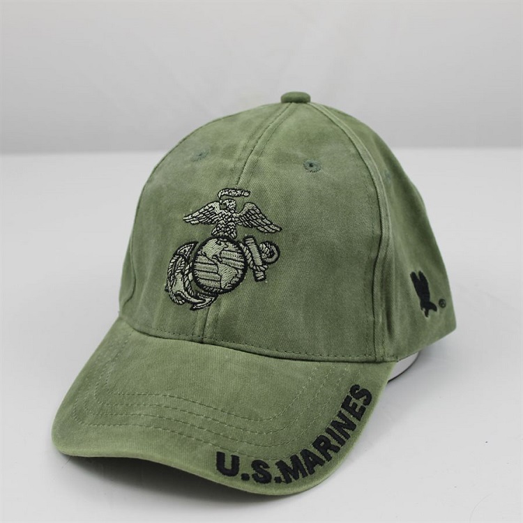 US Marines OD Green Baseball Hat with EGA - Devil Dog Depot