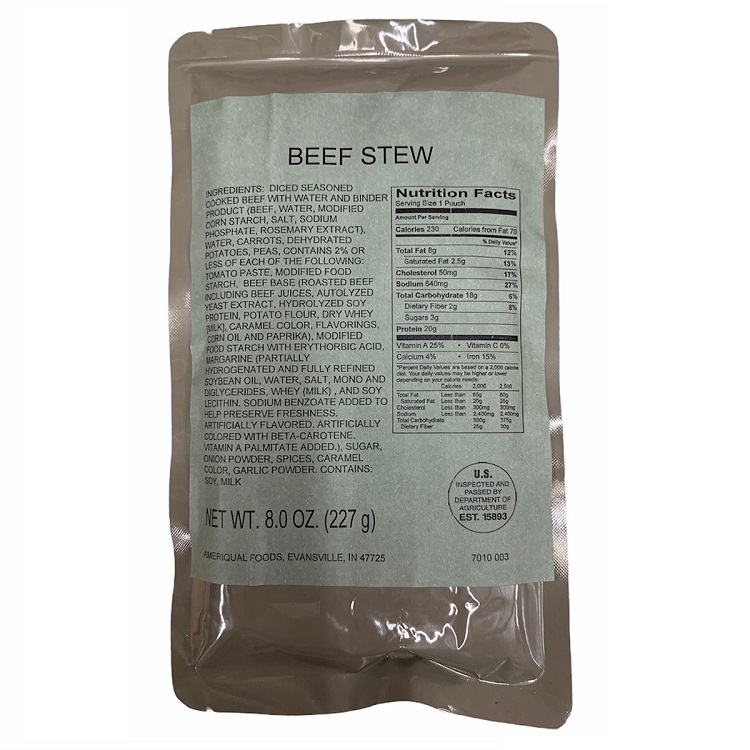 Beef Stew with Vegetables MRE Entree - Devil Dog Depot