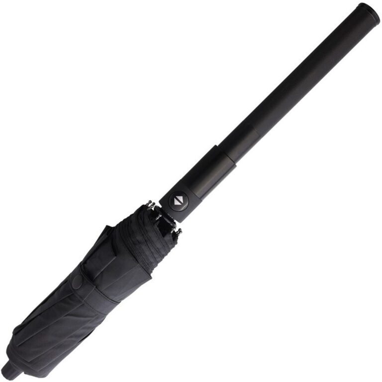 Covert Self Defense Umbrella: Black Tactical Umbrella & Baton