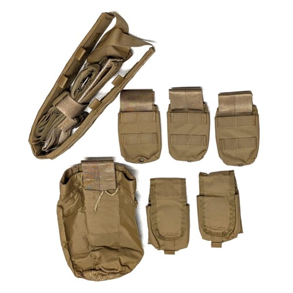 Coyote Brown Close Combat Rifleman Set: Belt, Mag & Dump Pouch